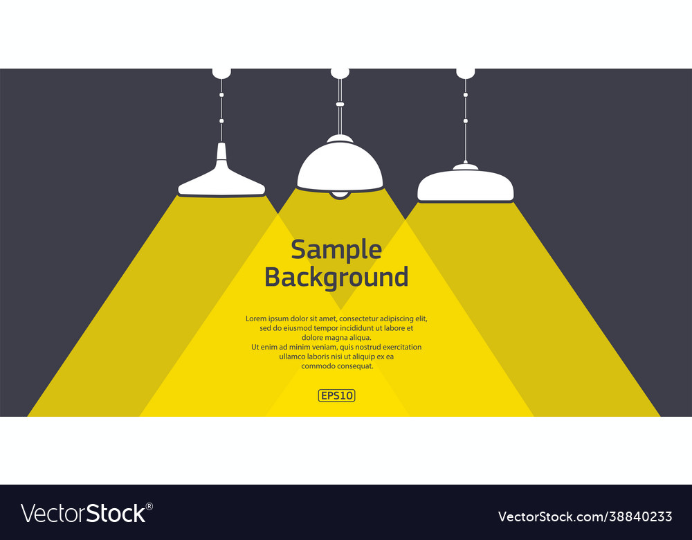 Flat ceiling lights set with sample text Vector Image