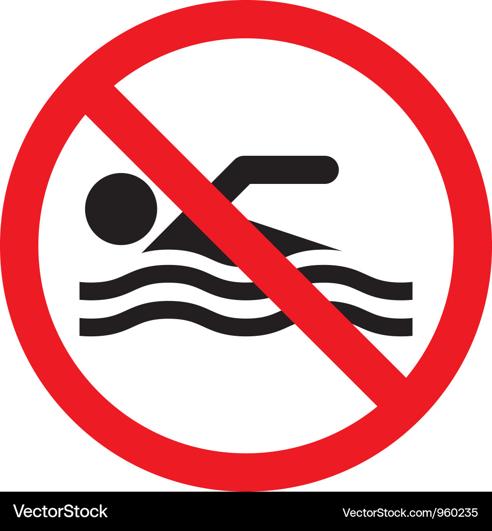 No swimming sign Royalty Free Vector Image - VectorStock