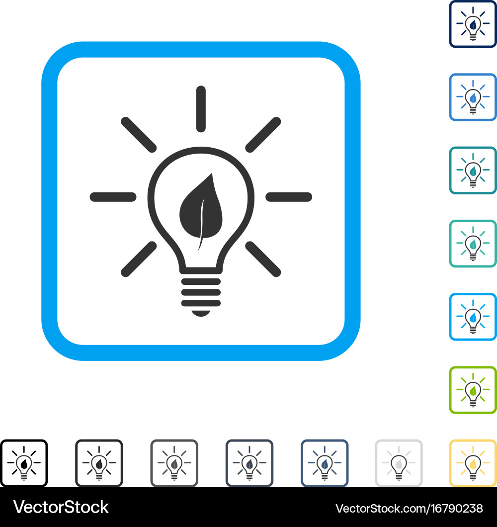 Eco light bulb framed icon Royalty Free Vector Image