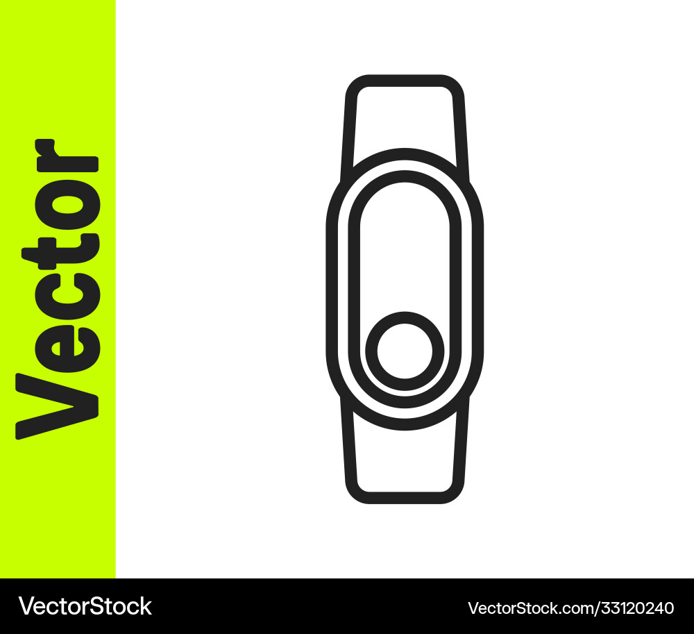 Black line smartwatch icon isolated on white Vector Image