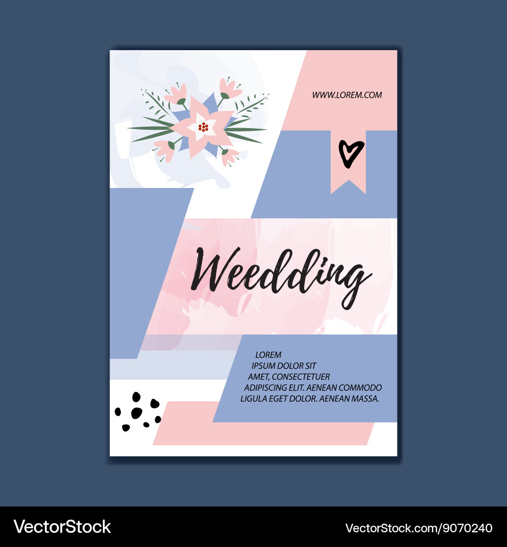 Wedding Brochure blank template Front page Vector Image