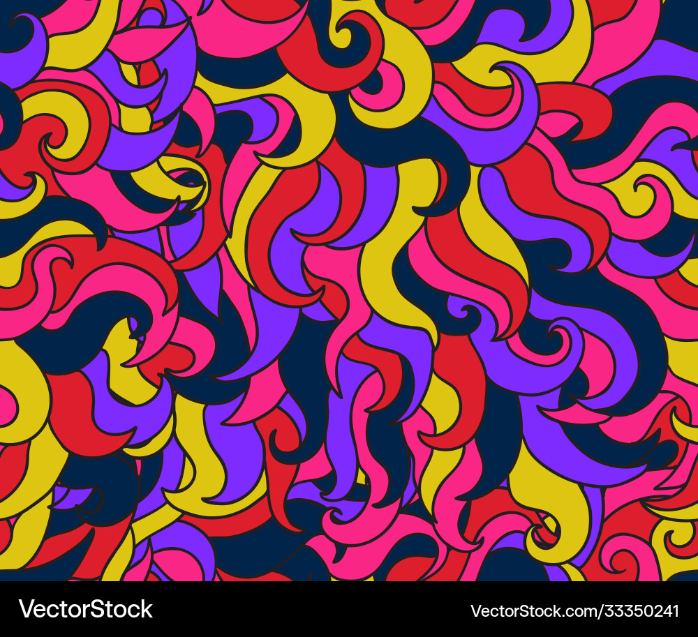 Psychedelic colorful floral seamless pattern Vector Image