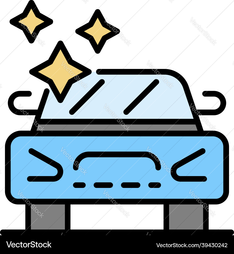 Clean car icon color outline Royalty Free Vector Image