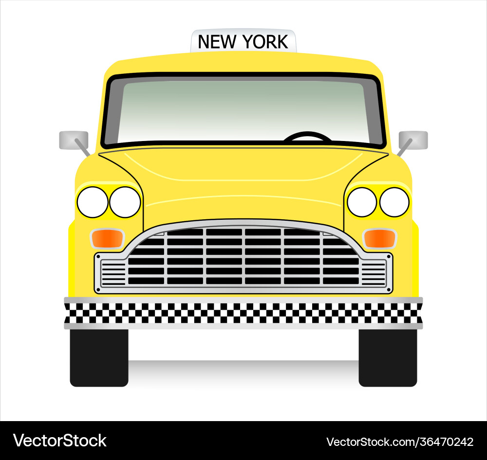 Old yellow cab Royalty Free Vector Image - VectorStock