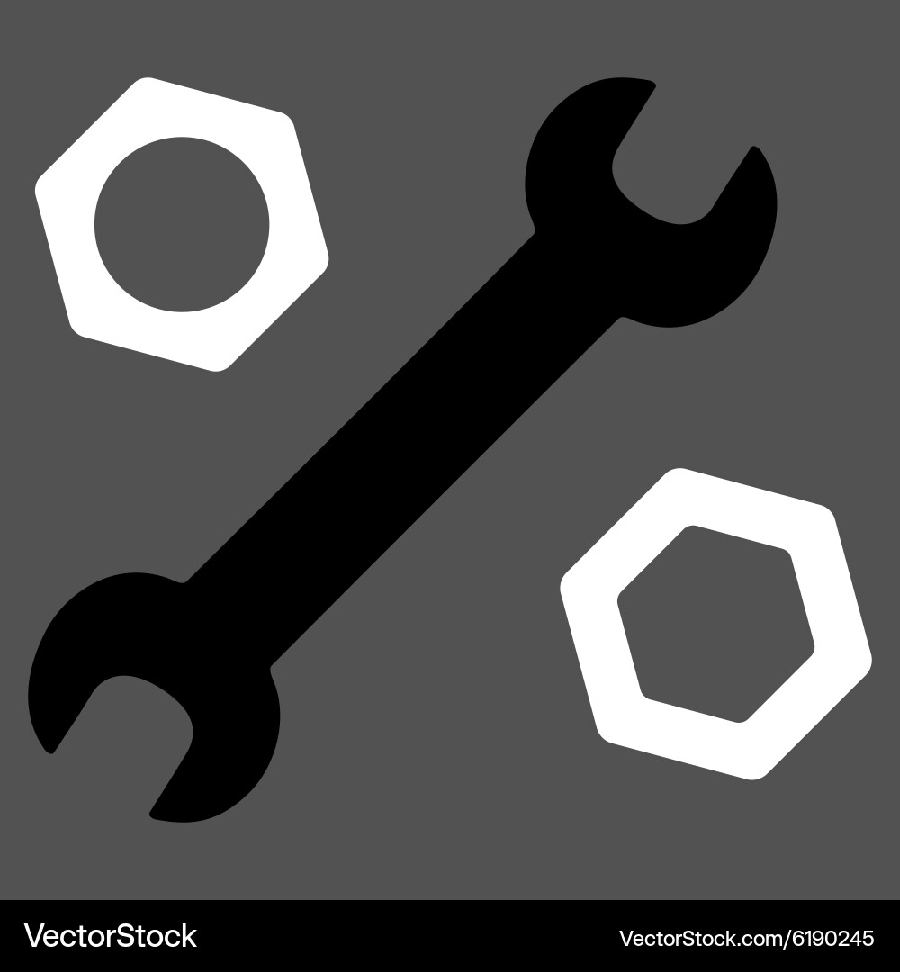 Wrench and nuts icon Royalty Free Vector Image