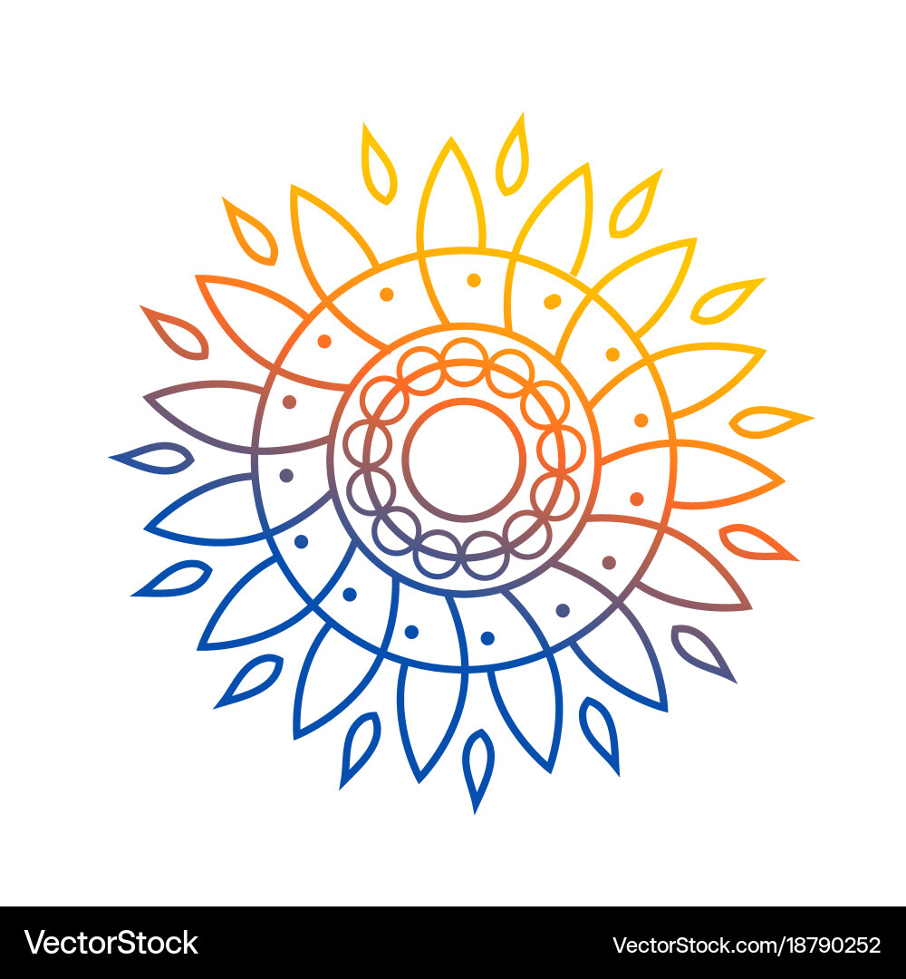 Sun mandala Royalty Free Vector Image - VectorStock