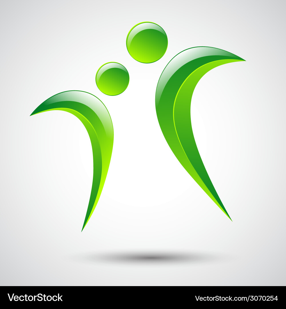 Abstract human figures logo template Royalty Free Vector