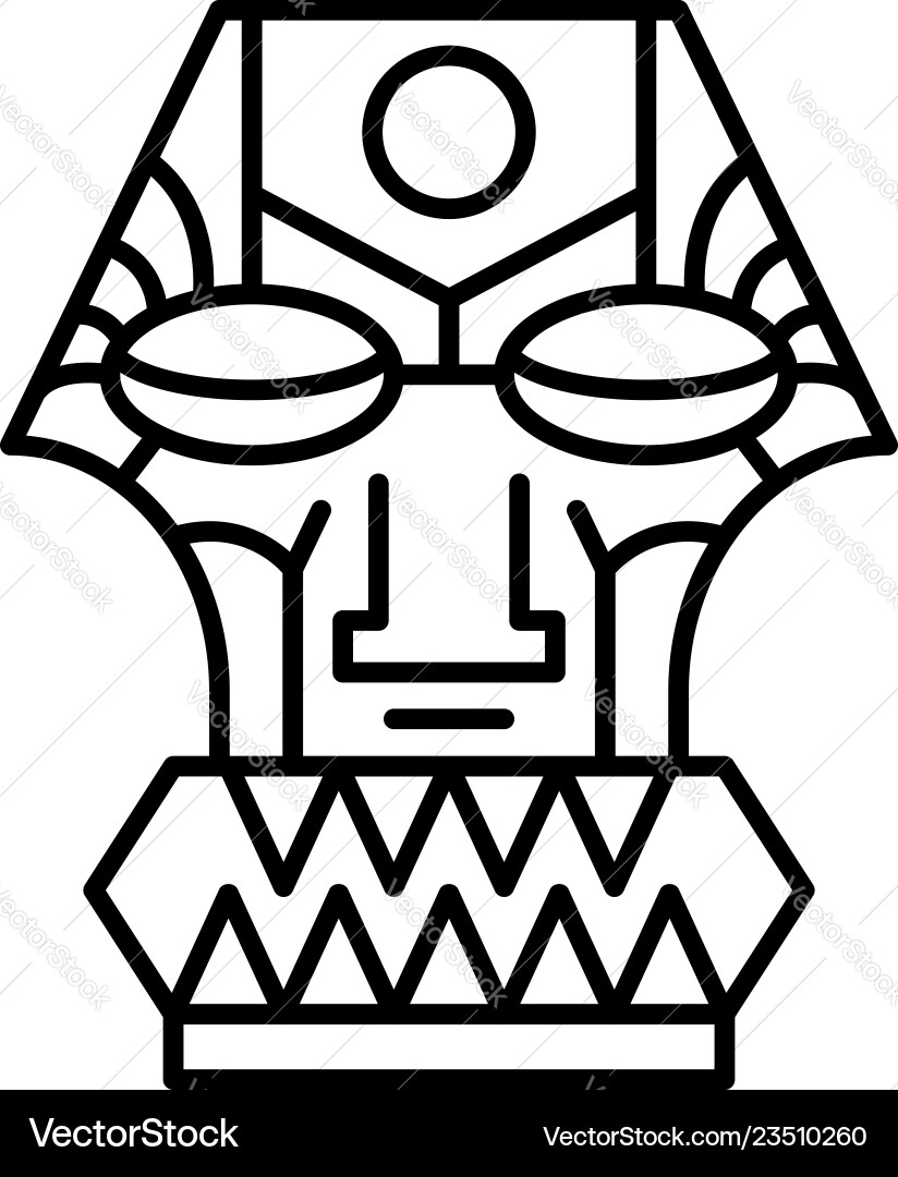 Native idol icon outline style Royalty Free Vector Image