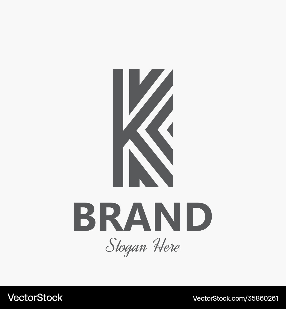 Letter k kk monogram logo template Royalty Free Vector Image