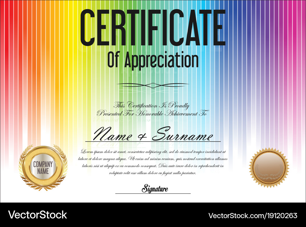 Certificate colorful background Royalty Free Vector Image