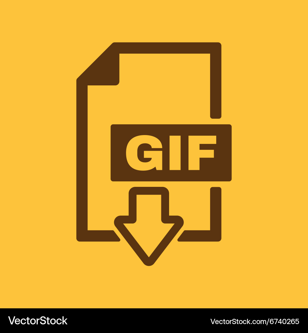 Gif icon file format symbol flat Royalty Free Vector Image