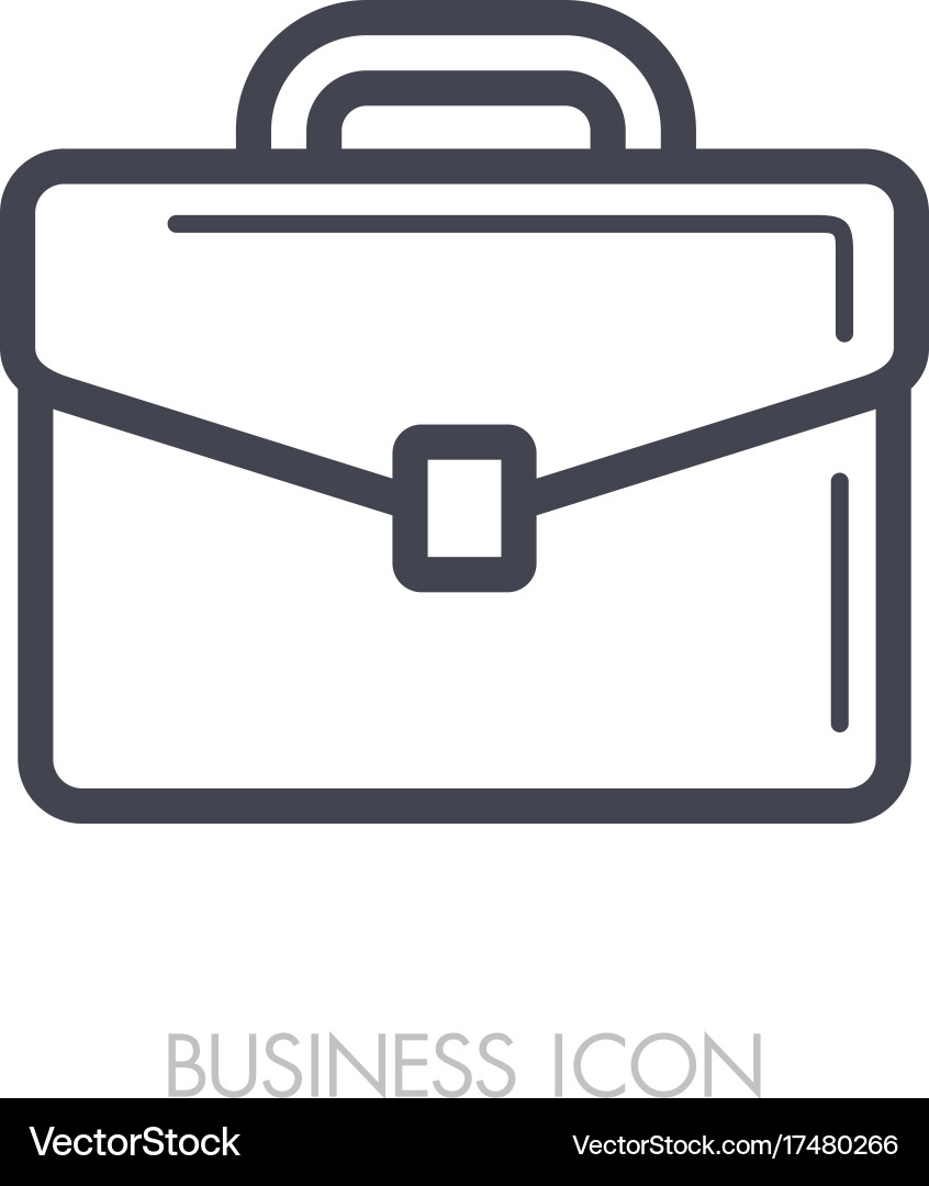 Briefcase outline icon business sign Royalty Free Vector