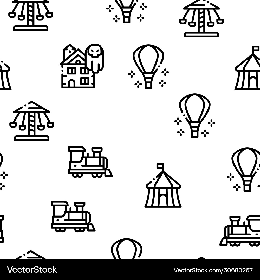 Amusement park seamless pattern Royalty Free Vector Image