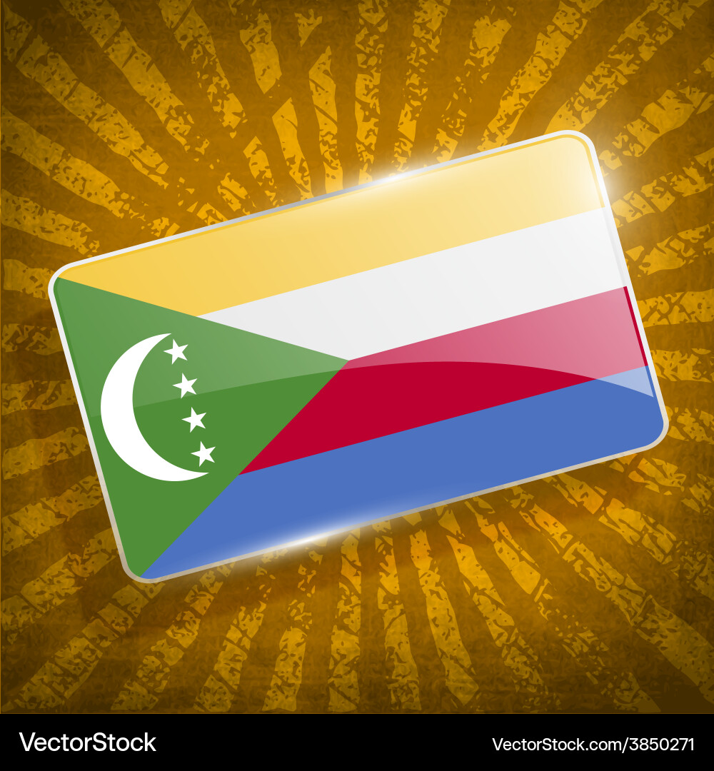 Flag of comoros with old texture Royalty Free Vector Image