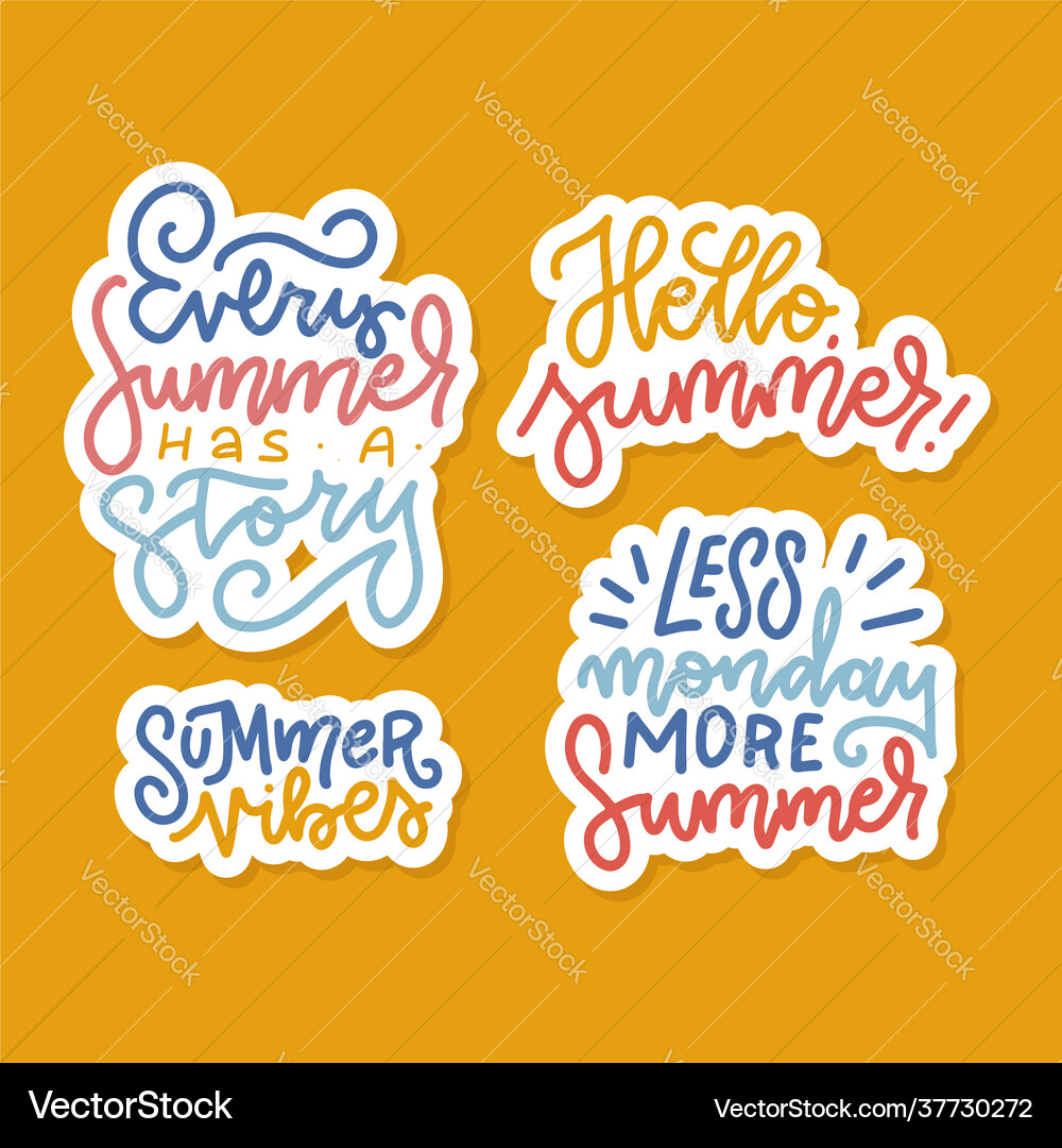 Set stickers patches with lettering Royalty Free Vector