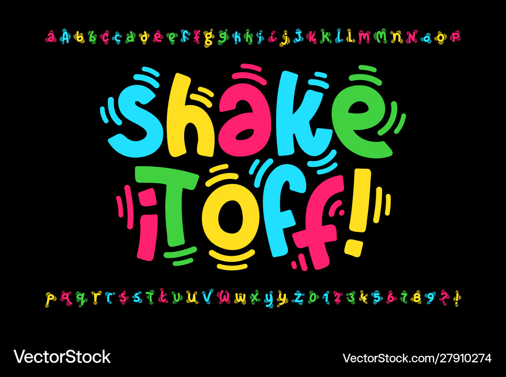 Shaky style font design shake it off poster Vector Image