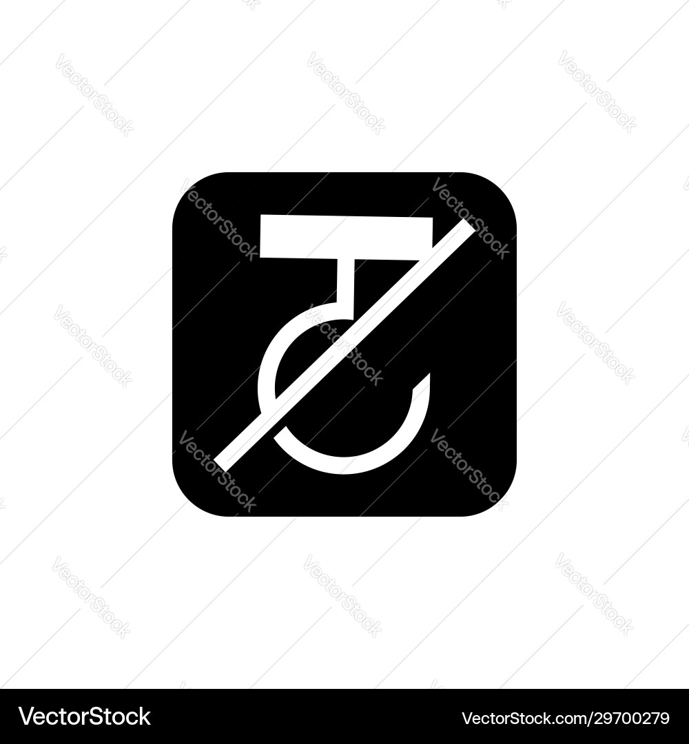 Do not use hook symbol for package sign Royalty Free Vector