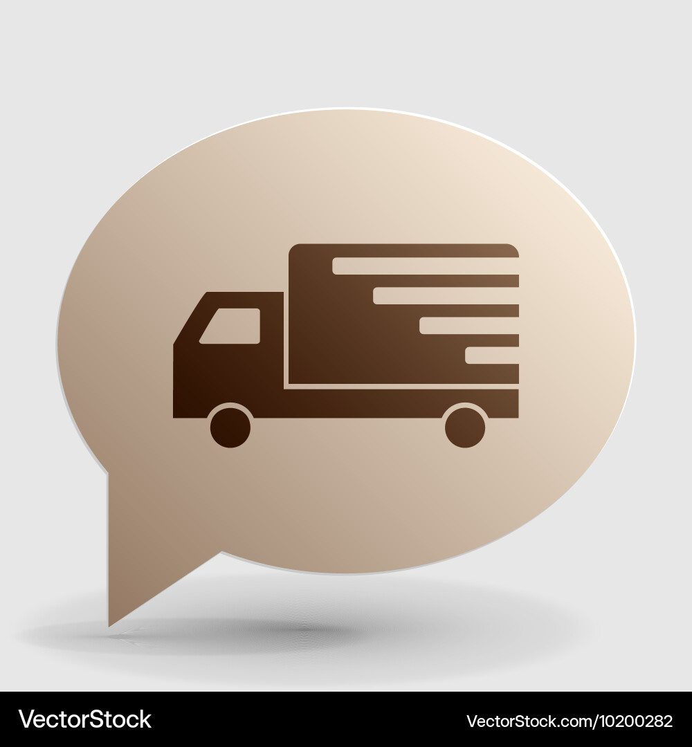 Delivery sign brown gradient icon Royalty Free Vector Image