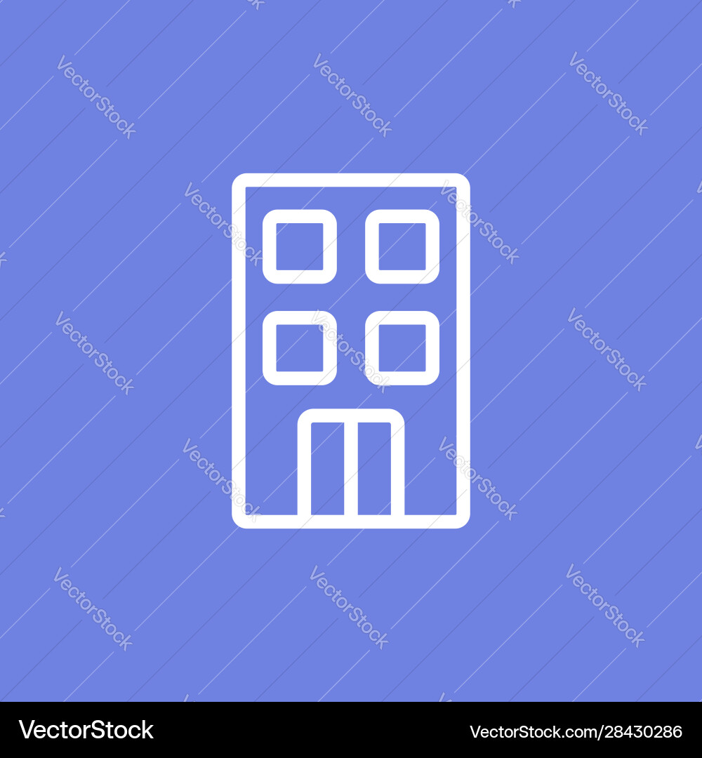 Simple office building with some floors line icon Vector Image