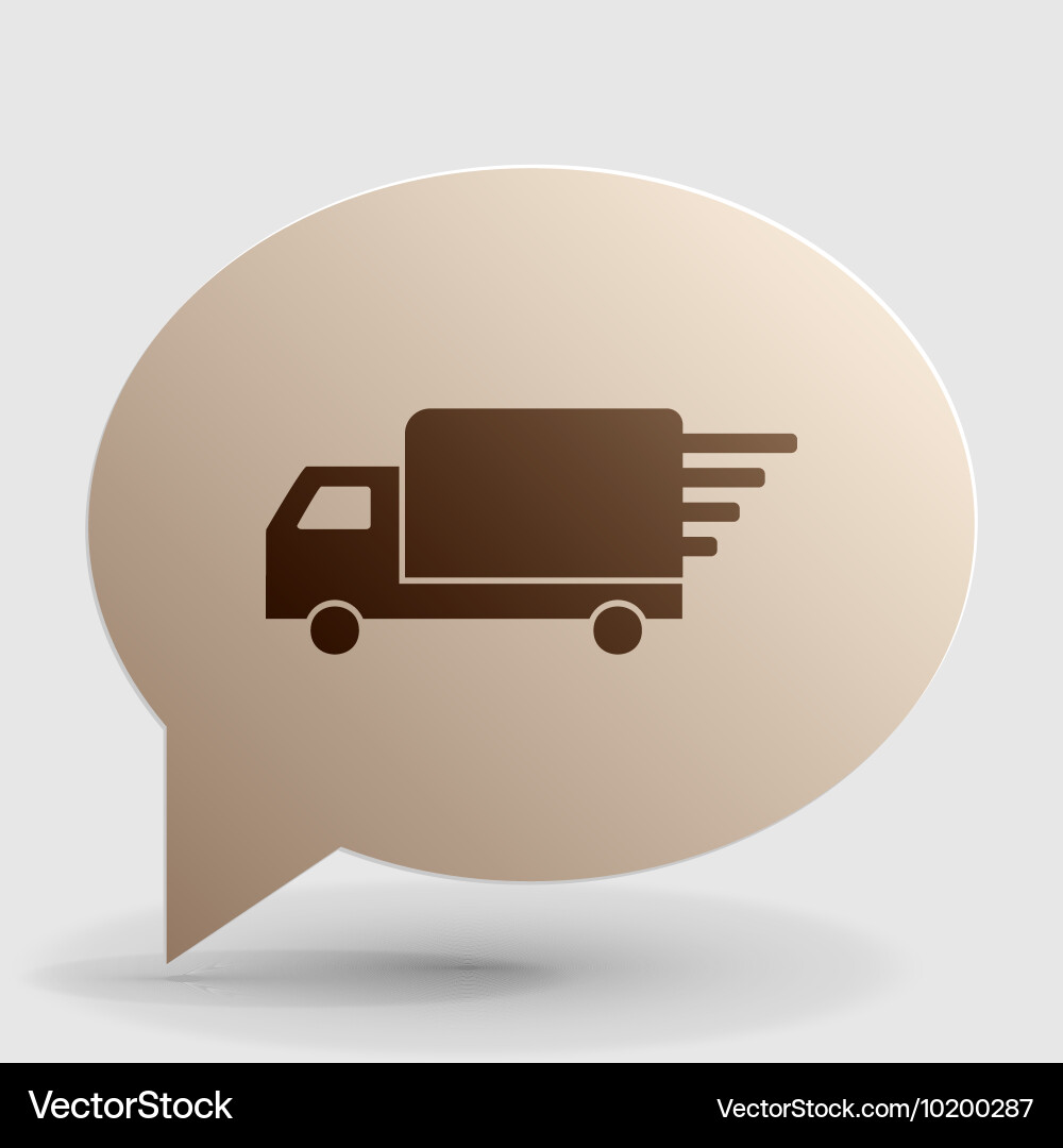 Delivery sign brown gradient icon Royalty Free Vector Image