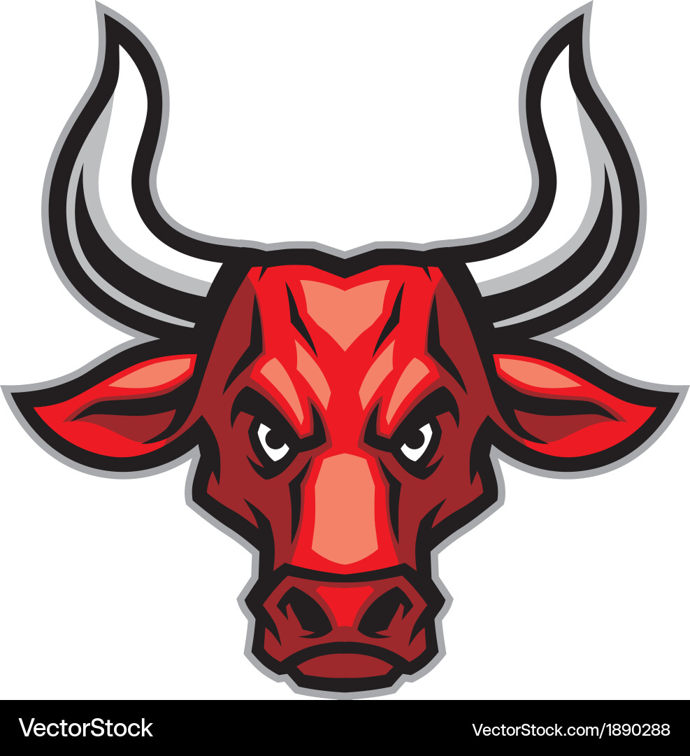 Angry bull head mascot Royalty Free Vector Image