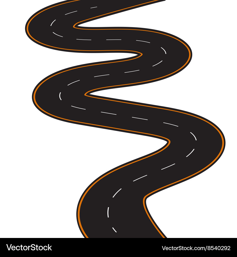 Winding road Royalty Free Vector Image - VectorStock