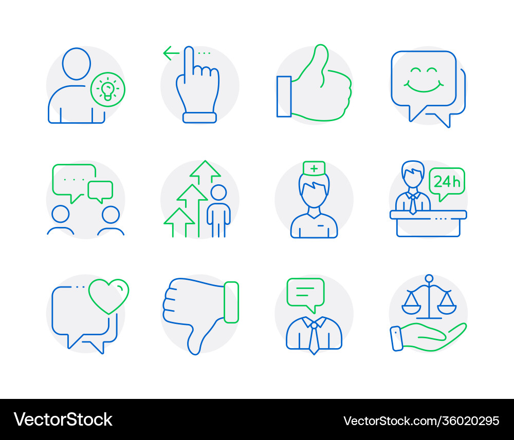 People icons set included icon as support service Vector Image
