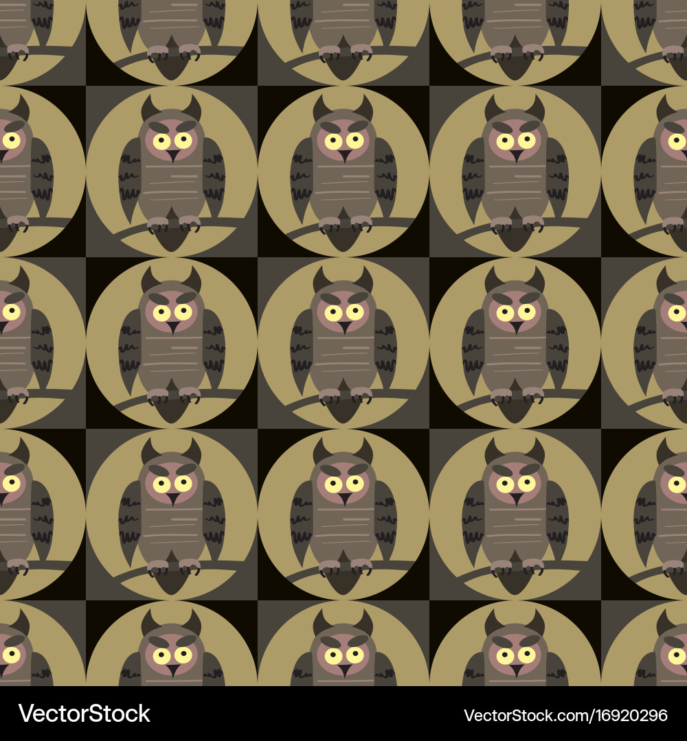Seamless pattern with birds owls Royalty Free Vector Image
