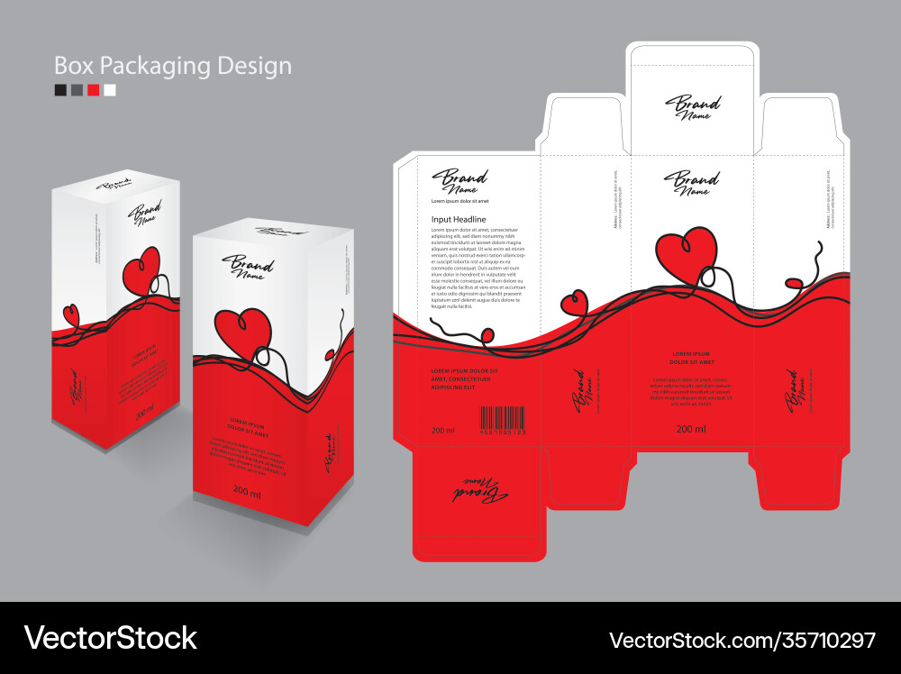 Box packaging template for cosmetic supplement Vector Image