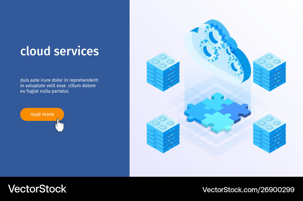 Cloud services banner 05 Royalty Free Vector Image