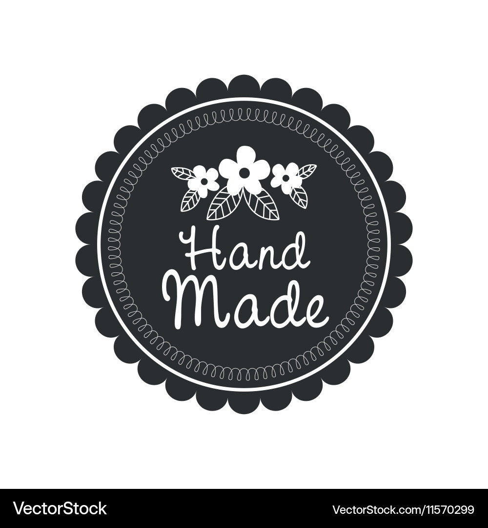 Hand made label handmade crafts workshop Vector Image