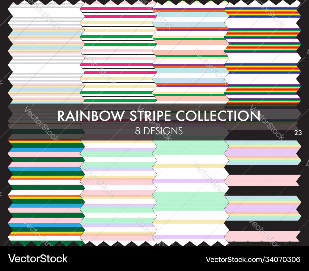Rainbow stripe seamless pattern collection Vector Image