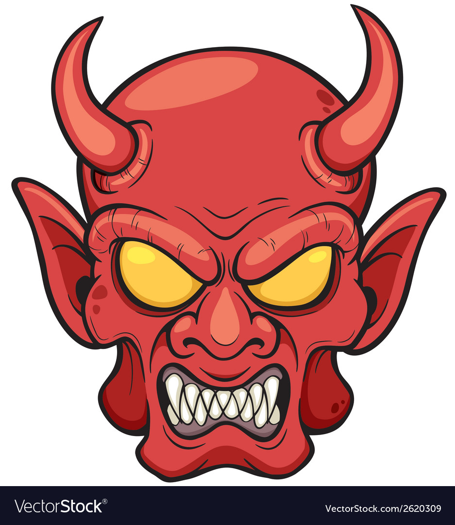 Devil face Royalty Free Vector Image - VectorStock