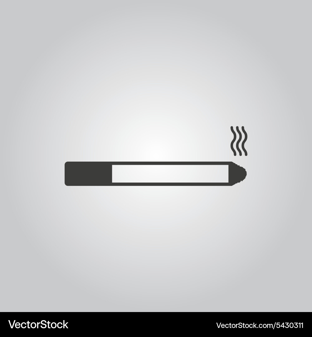 Smoking icon cigarette symbol flat Royalty Free Vector Image