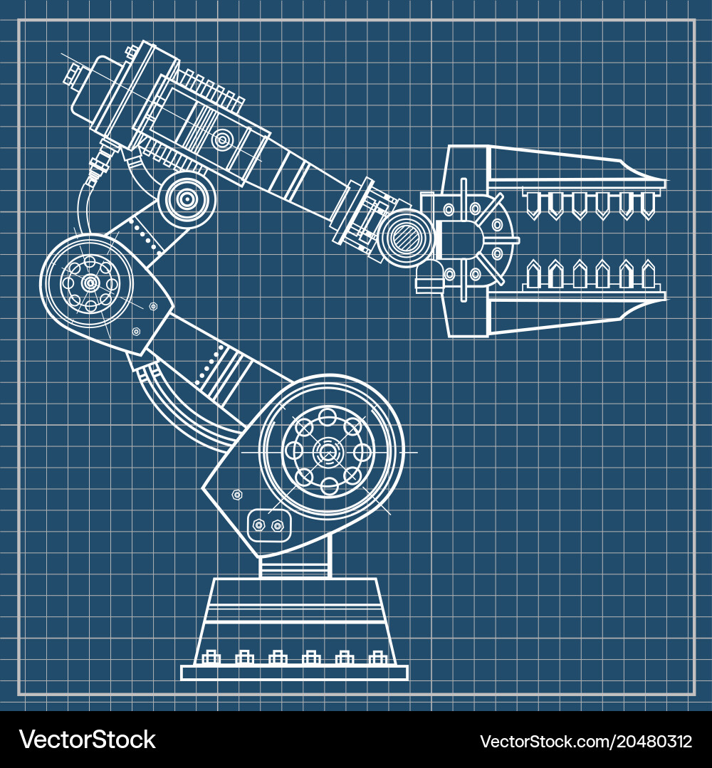 Industrial robot hand image on the isolated Vector Image