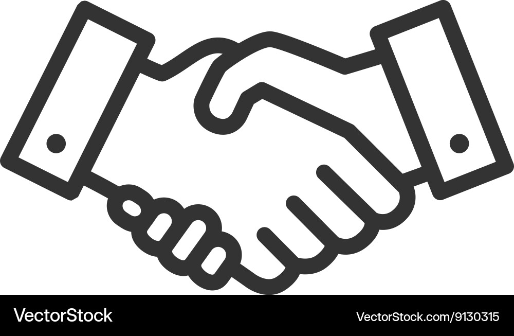 Handshake line icon Royalty Free Vector Image - VectorStock