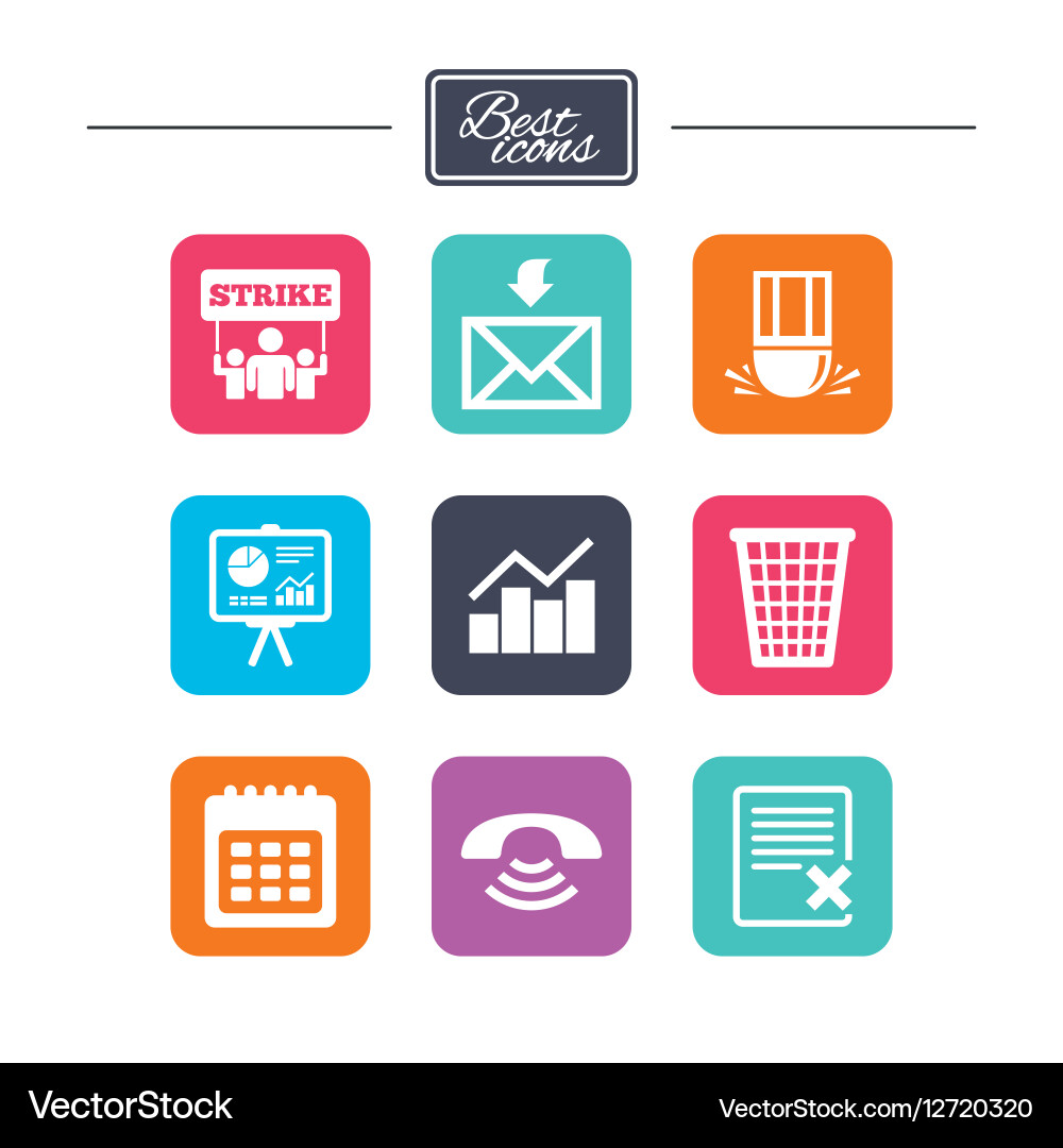Office documents and business icons Royalty Free Vector