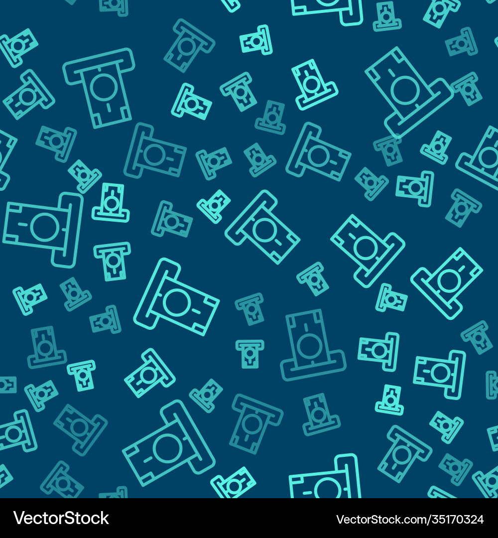 Green line atm - automated teller machine Vector Image