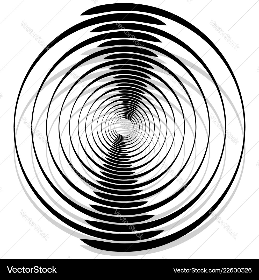 Abstract monochrome spiral vortex with radial Vector Image