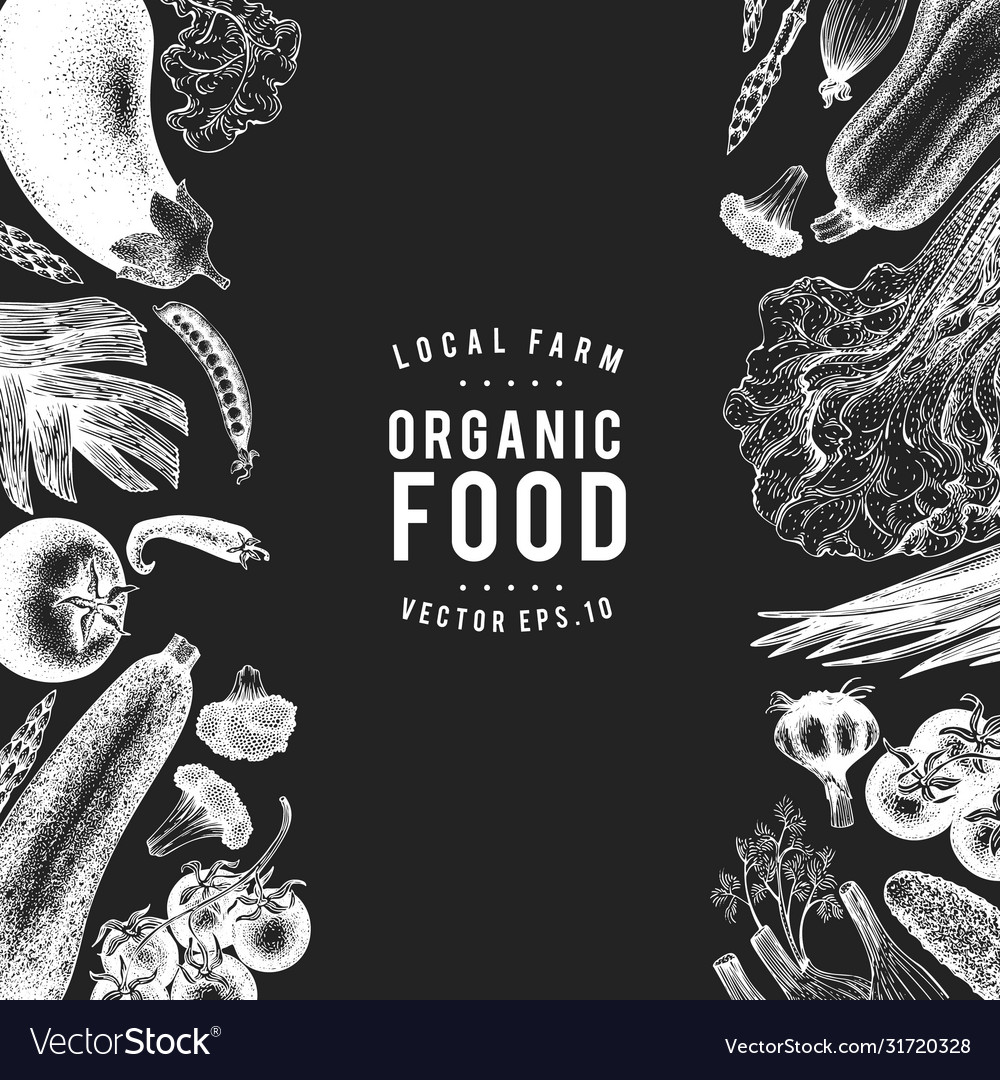 Hand drawn vegetables design template vegetable Vector Image