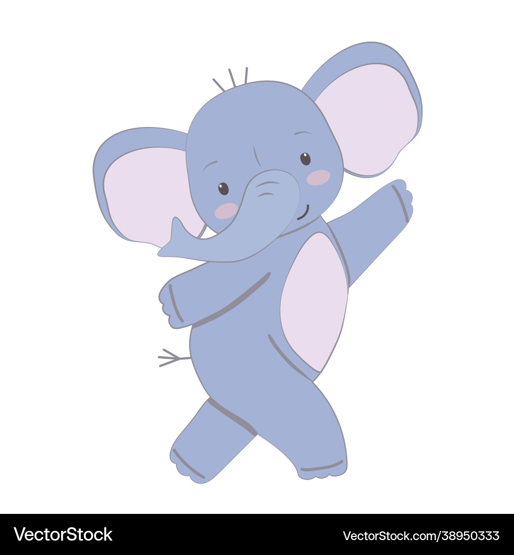A cheerful dancing elephantanimal is smiling Vector Image