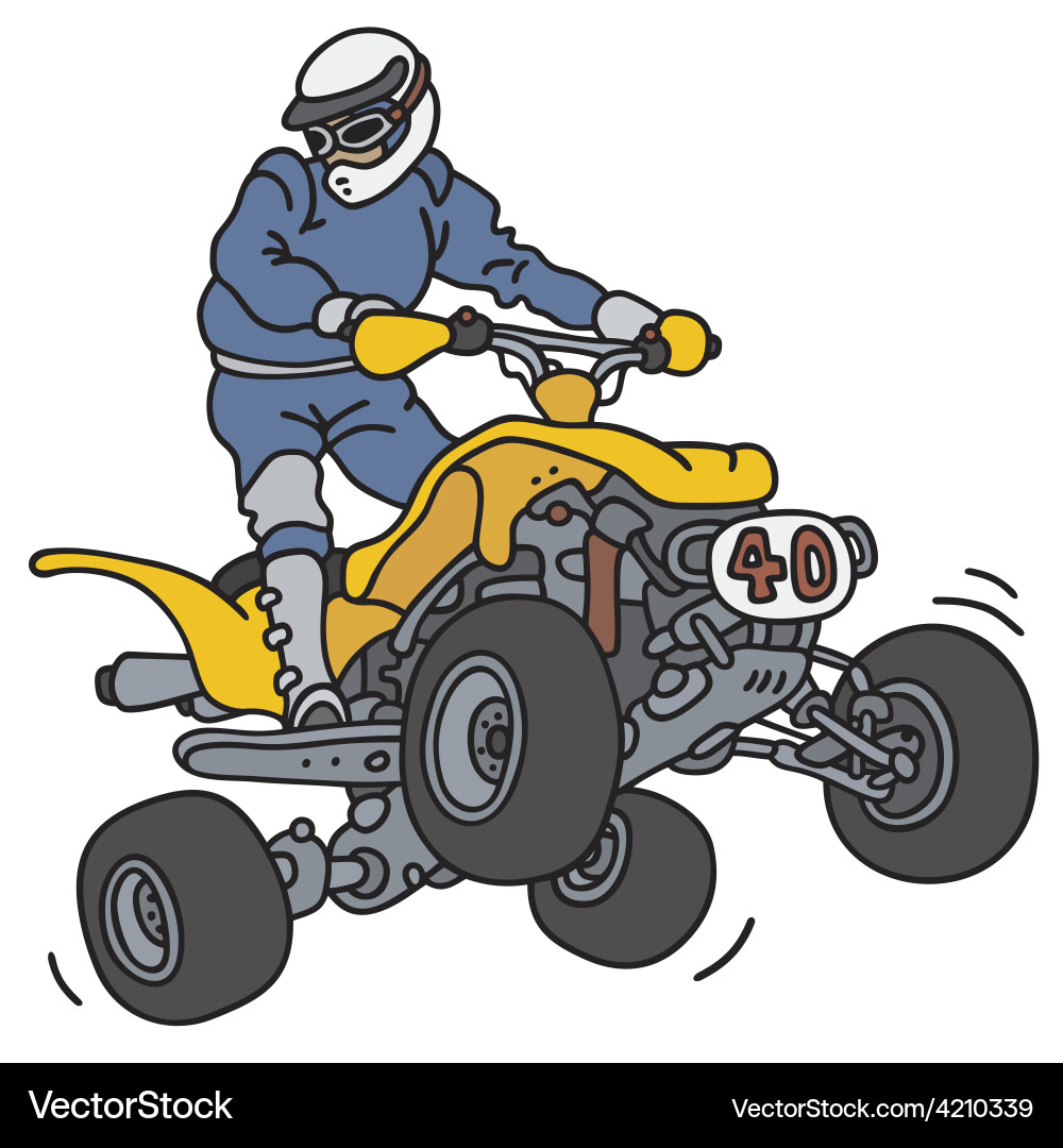 Racer on the ATV Royalty Free Vector Image - VectorStock