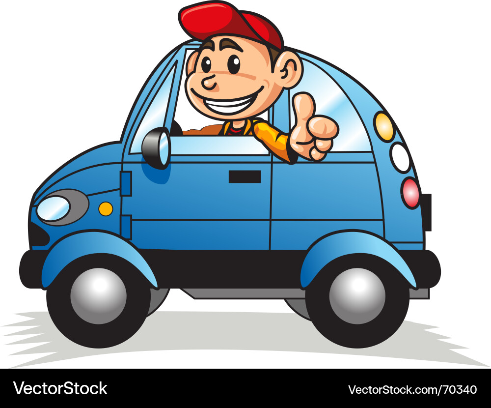 Cartoon motorist Royalty Free Vector Image - VectorStock