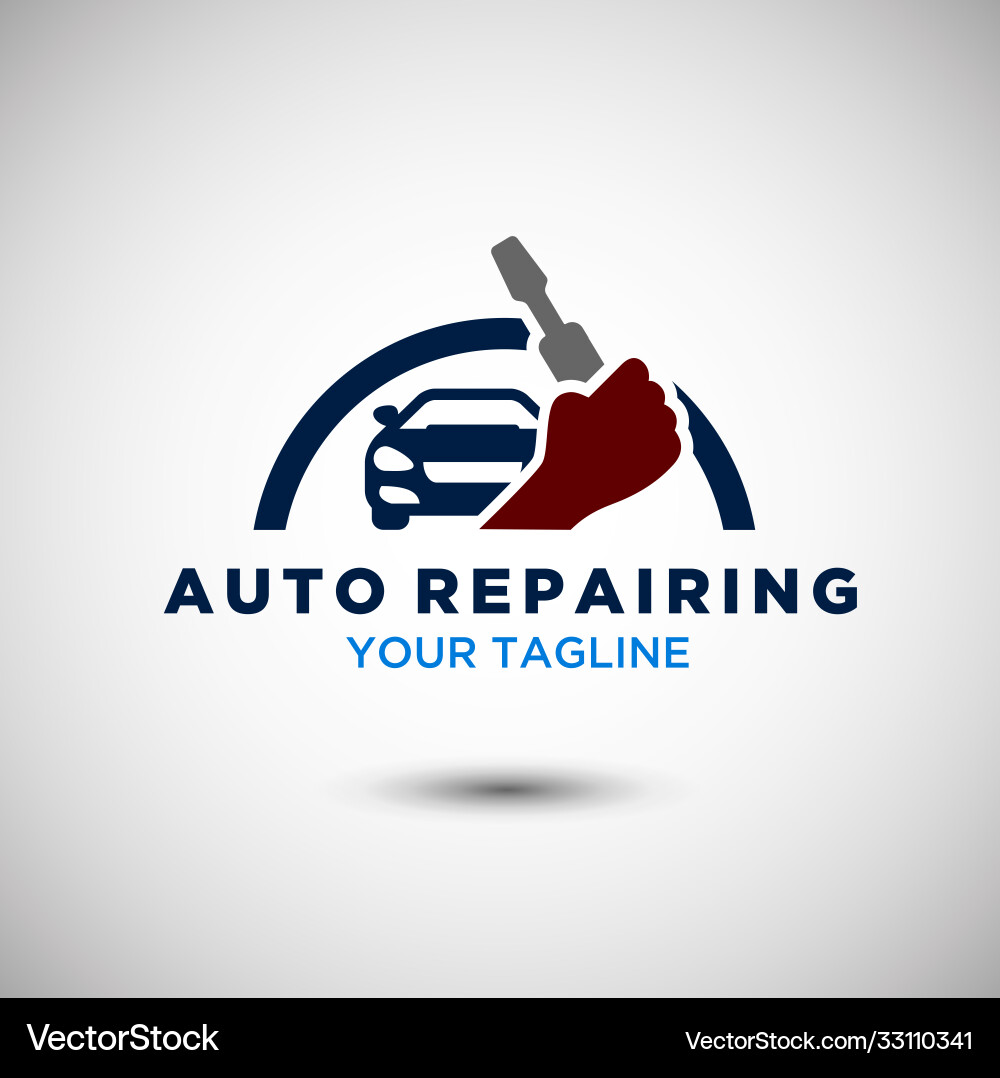 Auro repair car logo design Royalty Free Vector Image