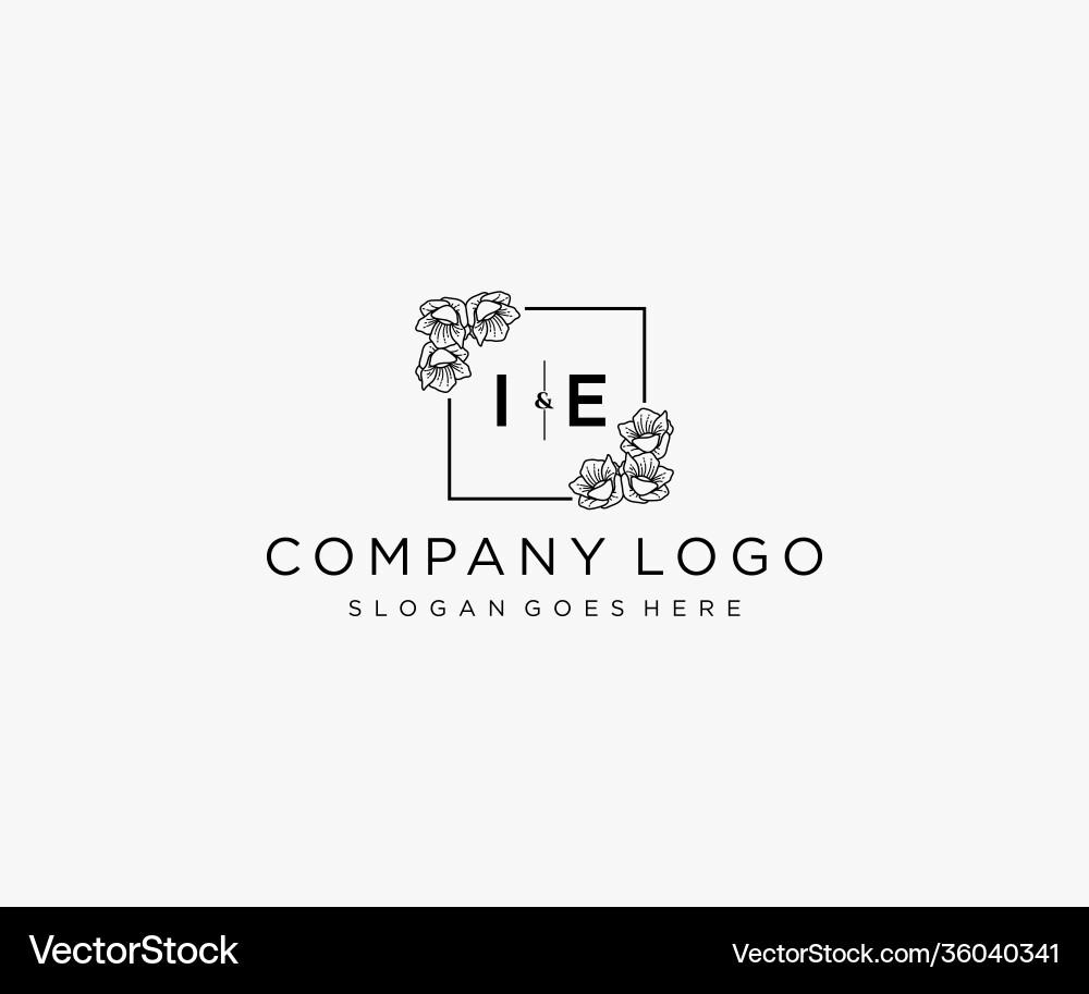 Initial ie letters botanical feminine logo Vector Image