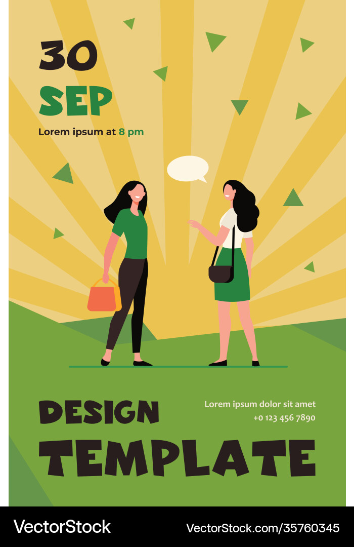 Happy friendly women talking outside Royalty Free Vector