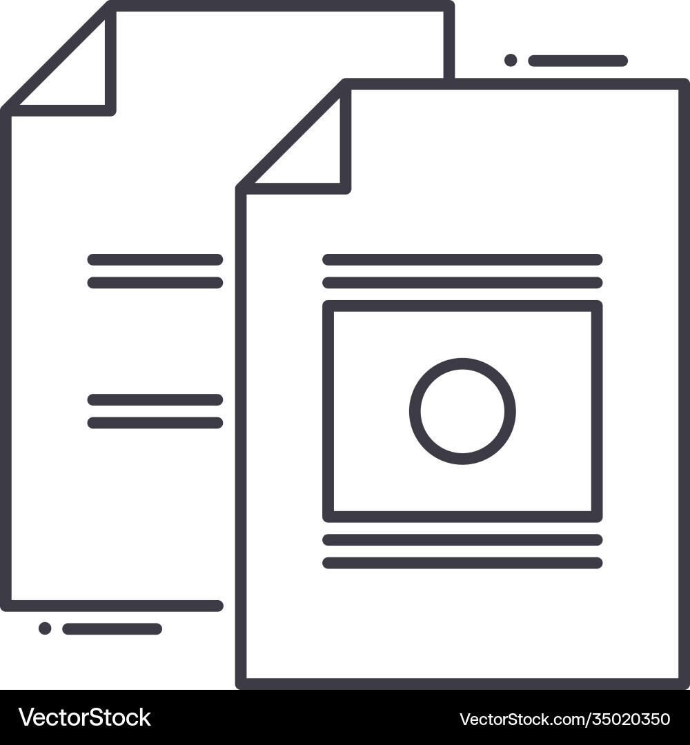 Paperwork icon linear isolated thin Royalty Free Vector