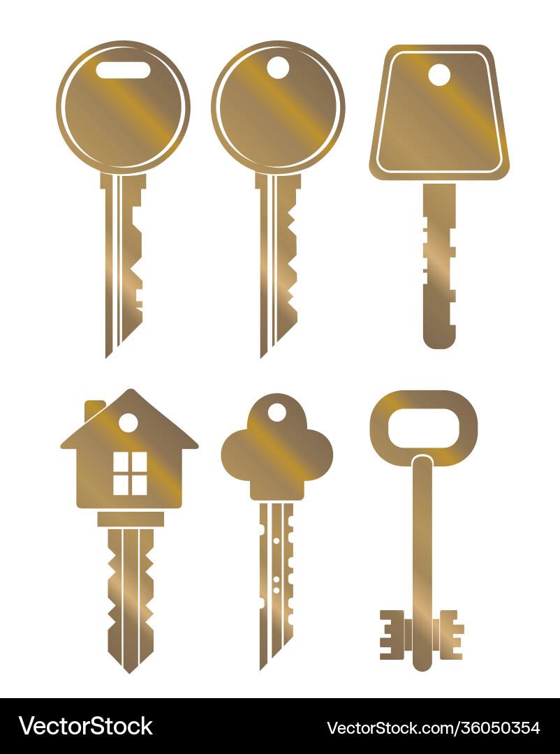 Set keys Royalty Free Vector Image - VectorStock