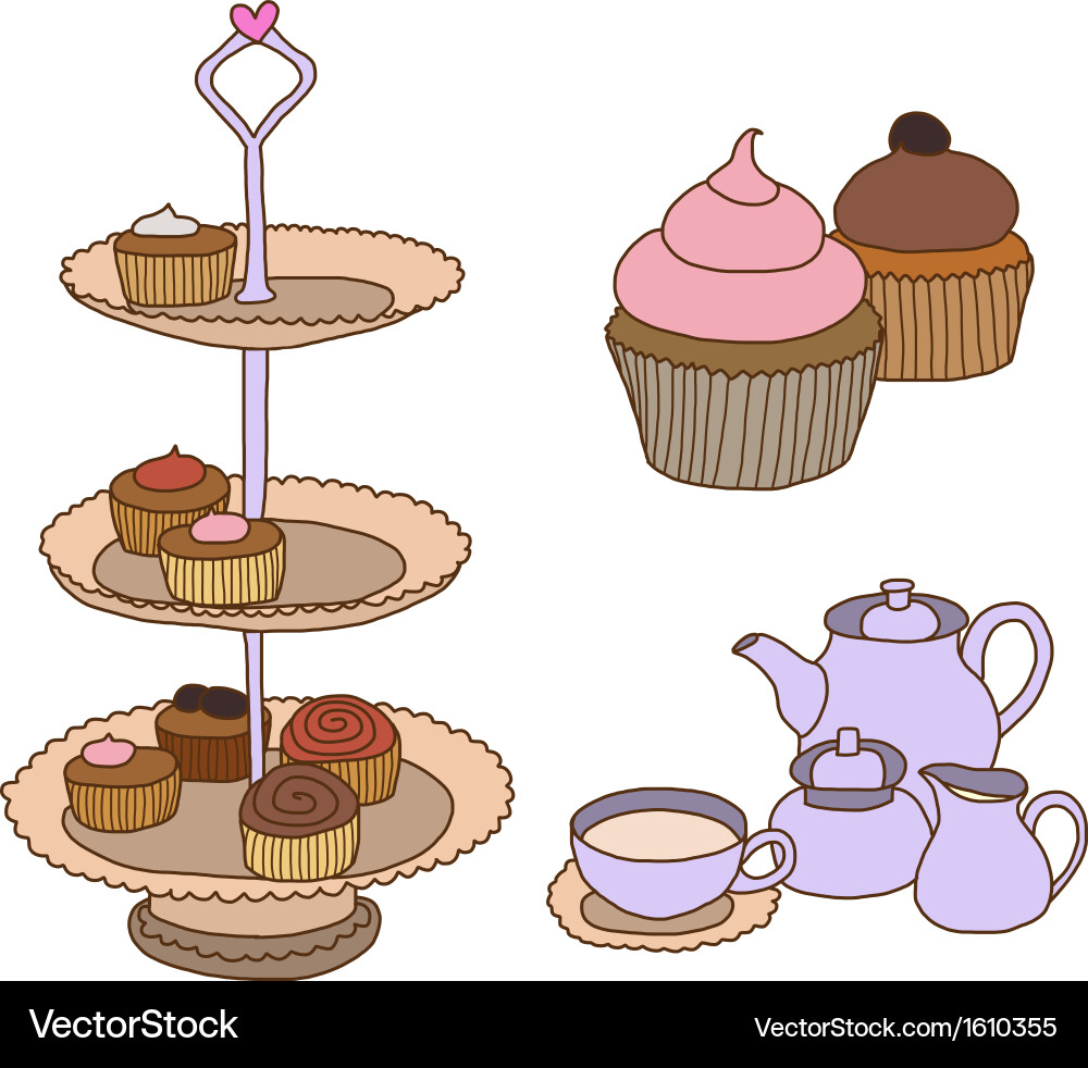 Afternoon tea Royalty Free Vector Image - VectorStock