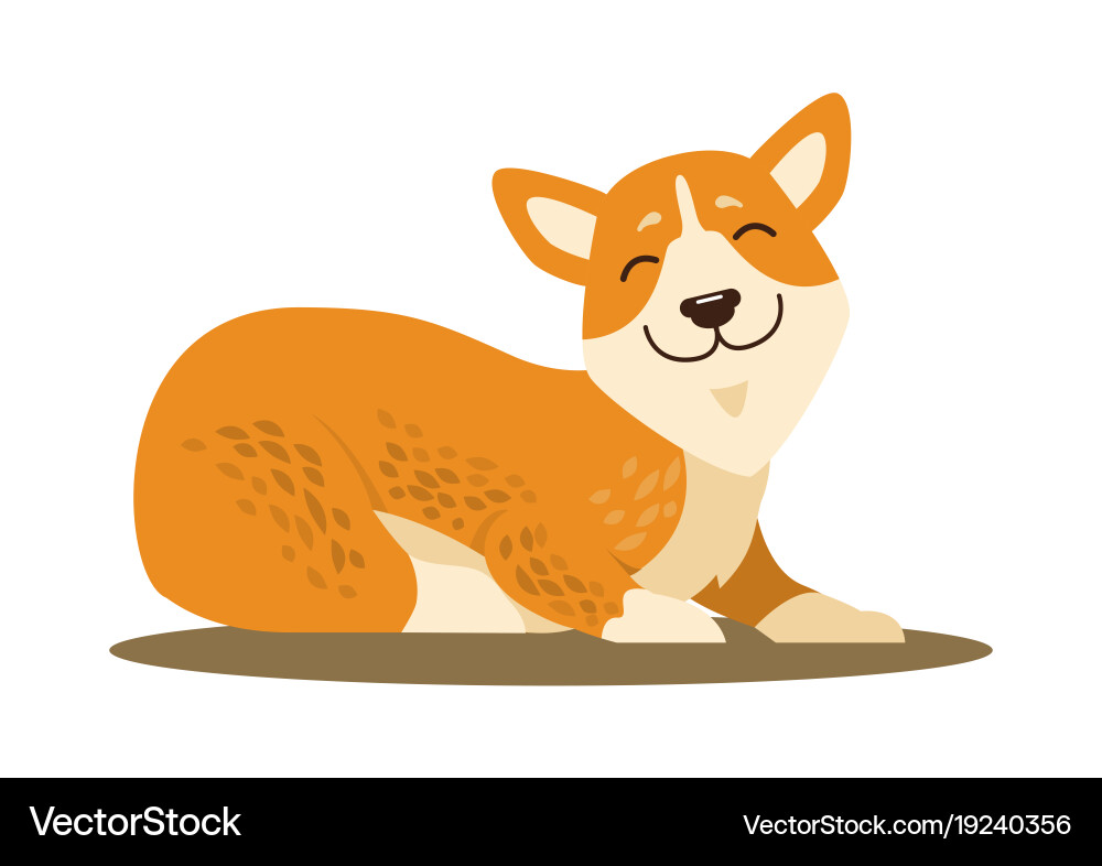 Cute smiling corgi icon Royalty Free Vector Image